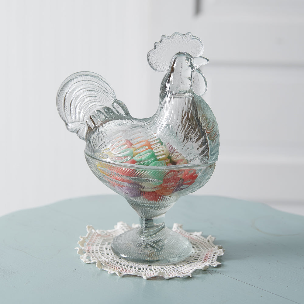 Glass Rooster Candy Dish – The Home Emporium