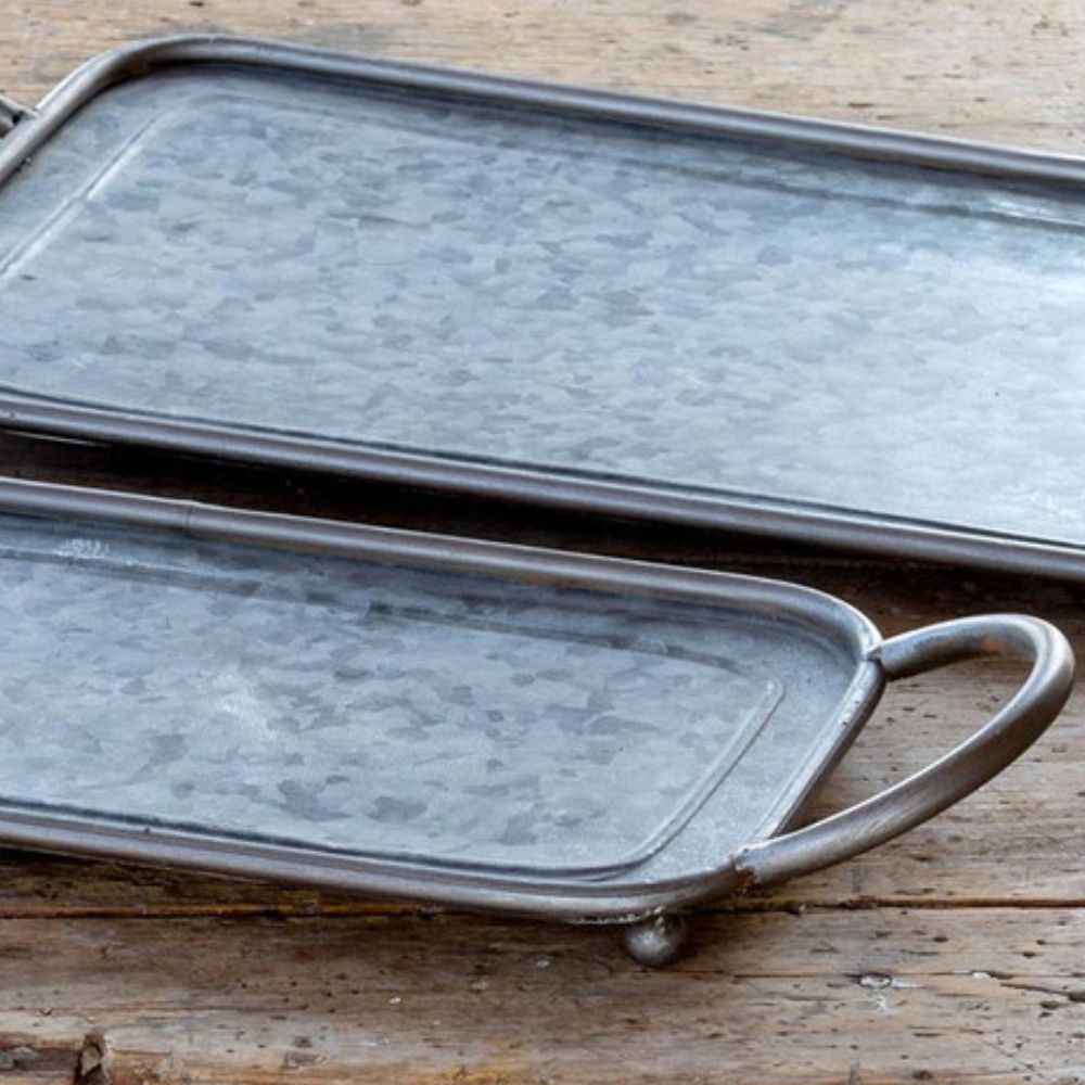 Galvanized Metal Rectangle Serving Trays – The Home Emporium