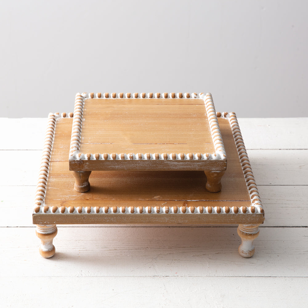 Beaded Wood Riser Set – The Home Emporium