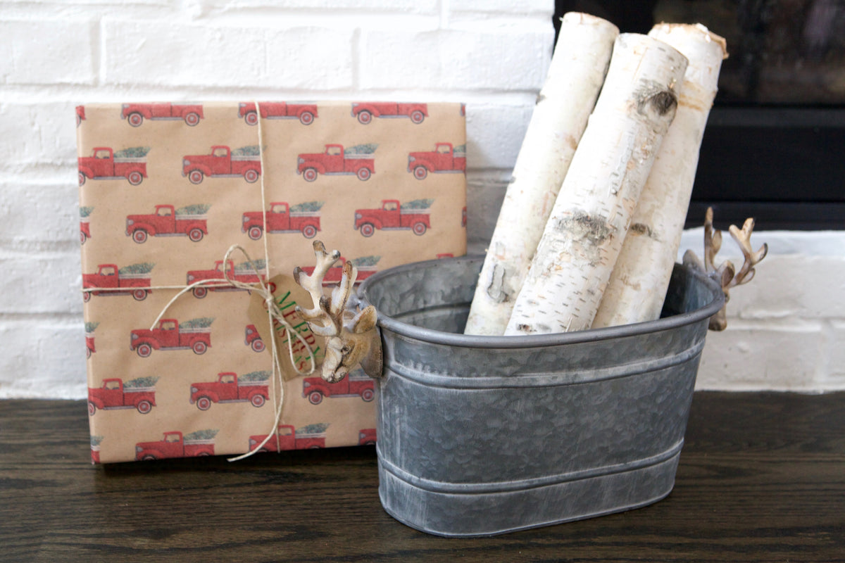 Galvanized Bucket with Deer Handles – The Home Emporium