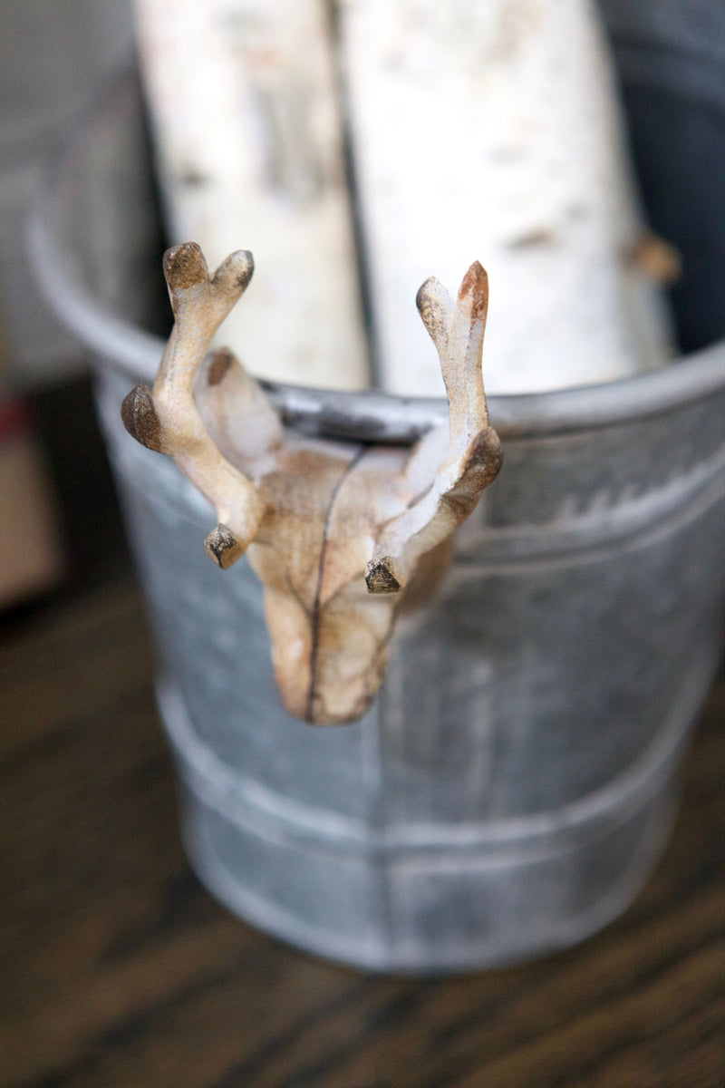 Galvanized Bucket with Deer Handles – The Home Emporium