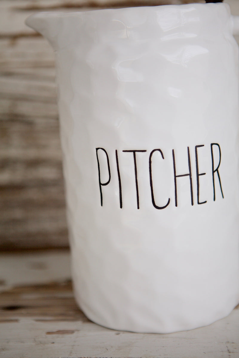 White Ceramic Pitcher – The Home Emporium